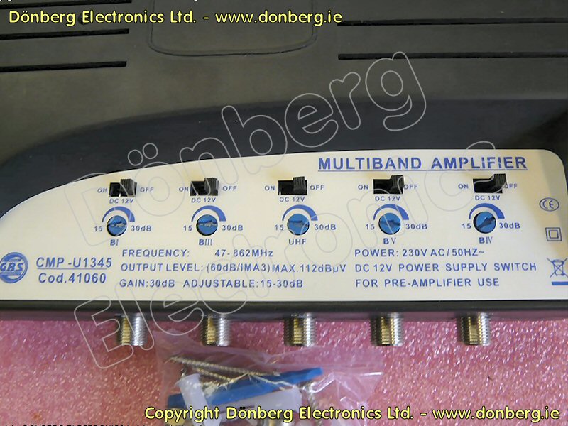 Aerial Accessory MULTIBAND AMPLIFIER 47-862MHz 15-30DB/230V-50HZ/DC 12V ...