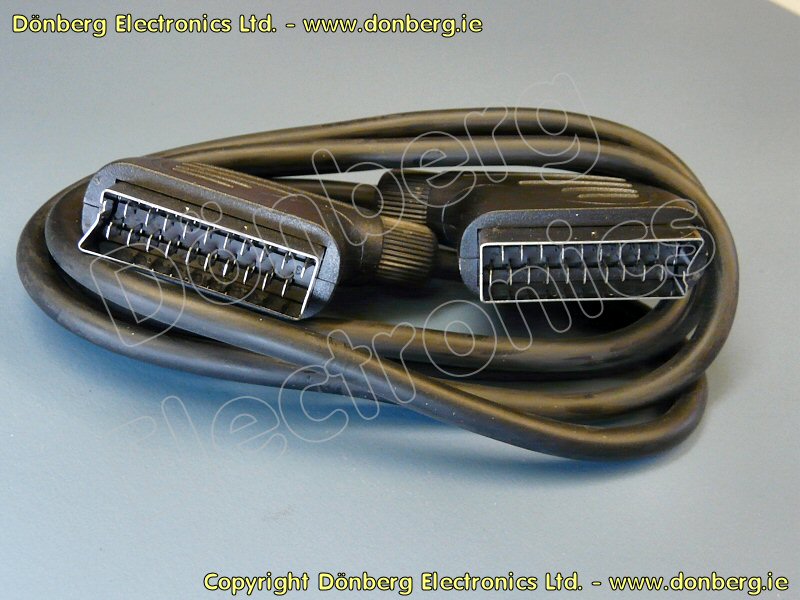 21P CONNECTED SCART CABLE, SINGLE SHIELDED WITH ROUND PLUGS...